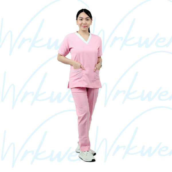 Scrub suits uniform DESIGN V (Light Pink) – wrkwer